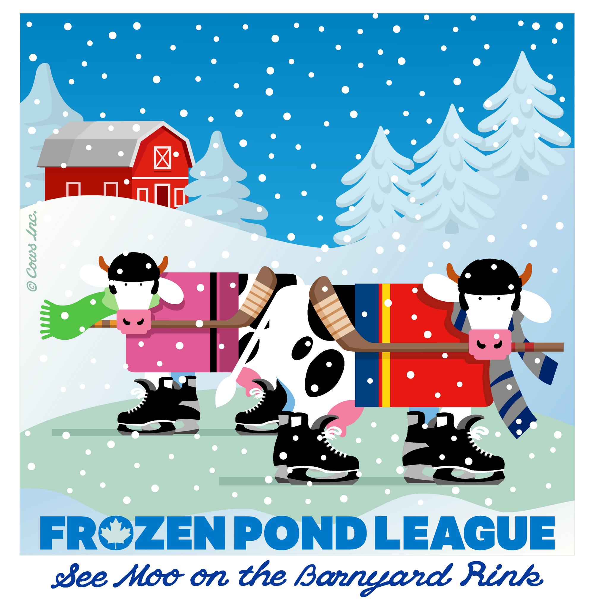 Frozen Pond League Adult/Youth/Kids T – COWS